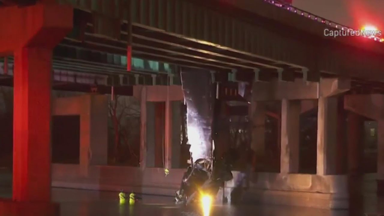 Semi-truck goes off bridge, catches fire on Indiana Toll Road in ...