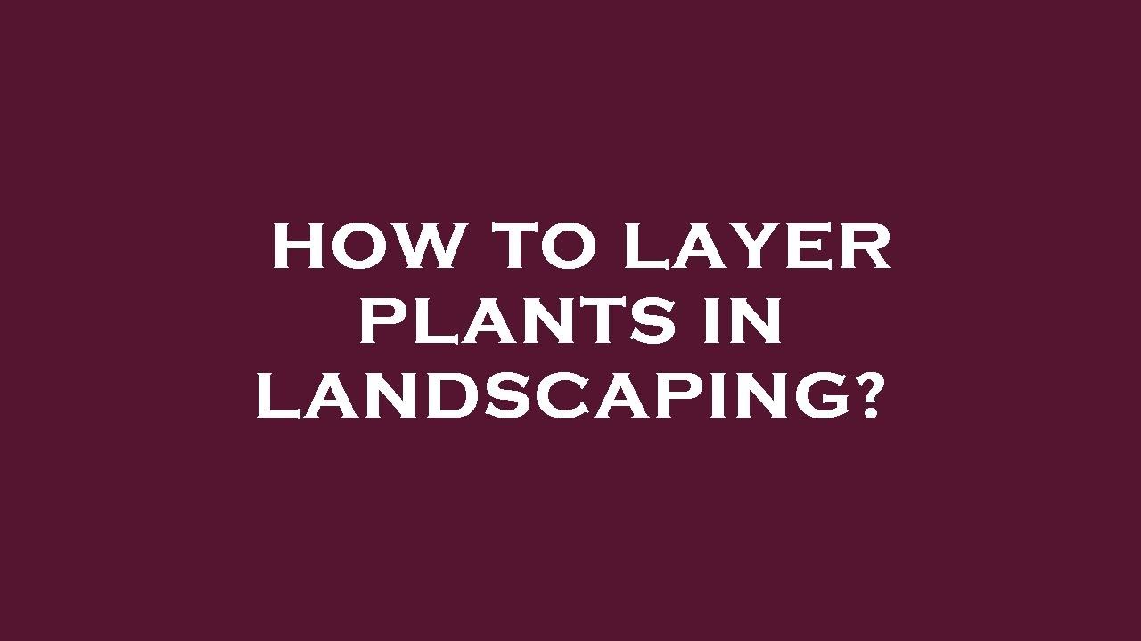 How to layer plants in landscaping? - YouTube