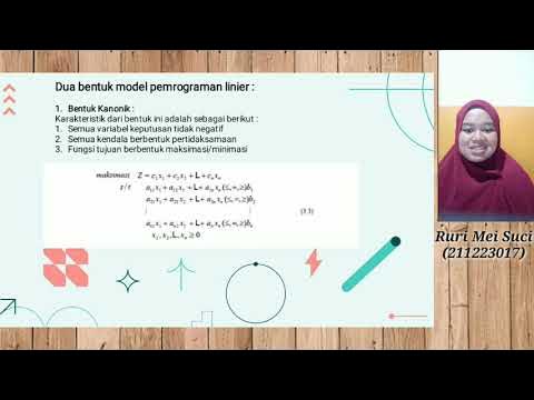 Riset Operasi Kel.1 Linear Programing (Formulasi masalah dan pemodelan) - YouTube