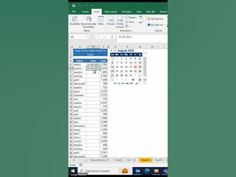 HOW TO USE DATE PICKER IN EXCEL 365 |#excel #exceltips #exceltricks #sanjivkumar # ...