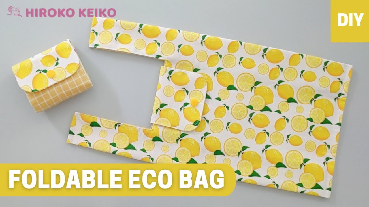 DIY How to Make a Foldable Eco Bag / Reusable Shopping Bag [Hiroko Keiko] - YouTube