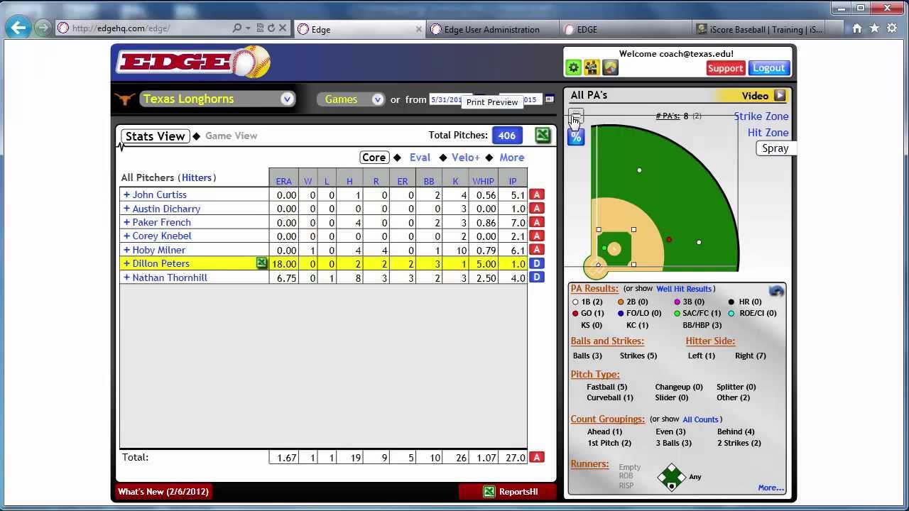 Baseball/Softball visualization charts with edgeHQ - YouTube