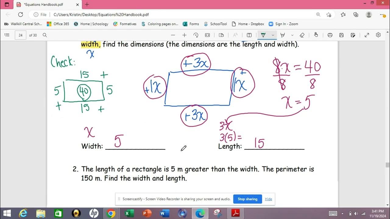 Using Equations to Solve Perimeter Problems - YouTube