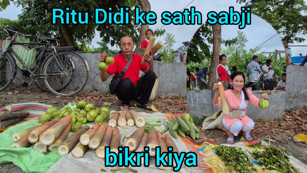 Ritu Didi ke sath organic || sabji bikri kiya || Sameer Rai vlogs - YouTube
