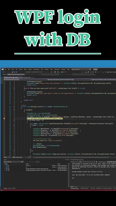 C# WPF user login with database #joincoder #frontendcourse #programming #wpf - YouTube