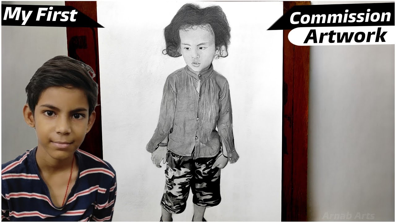 My First Commissioned Artwork || Pencil Sketch || Arnab Arts || - YouTube