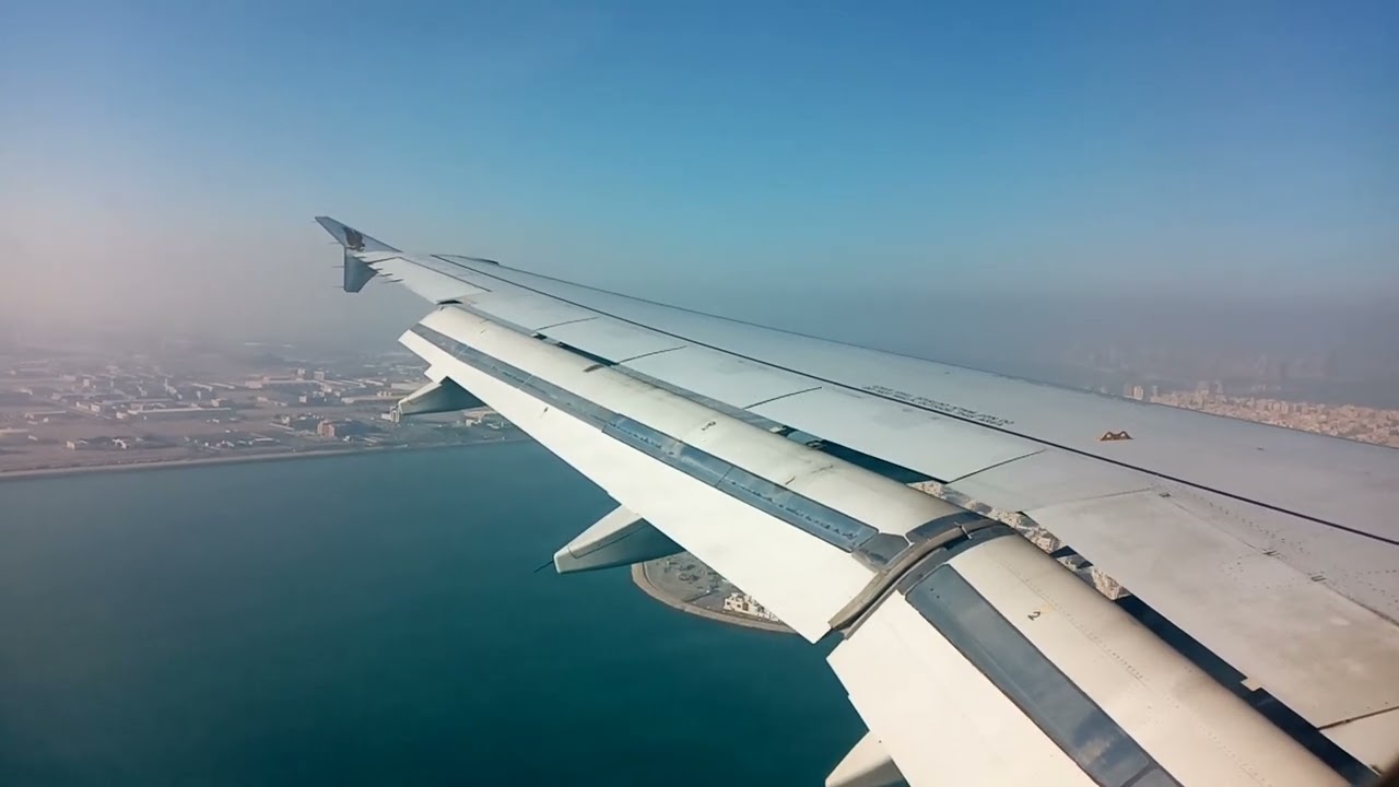 Beautiful scenery - on approach to Bahrain , Gulf Air A320 - YouTube