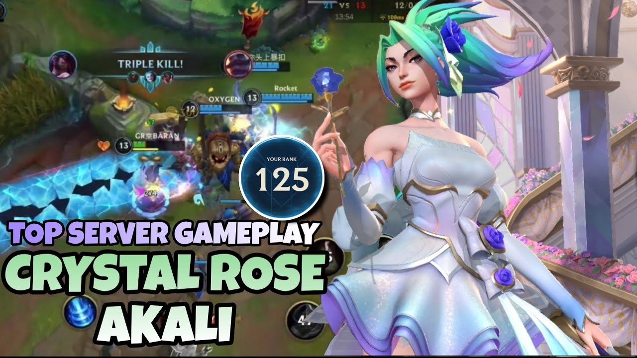 WILD RIFT : CRYSTAL ROSE AKALI THE BEST SKIN 😍 | WILD RIFT AKALI BUILD ...