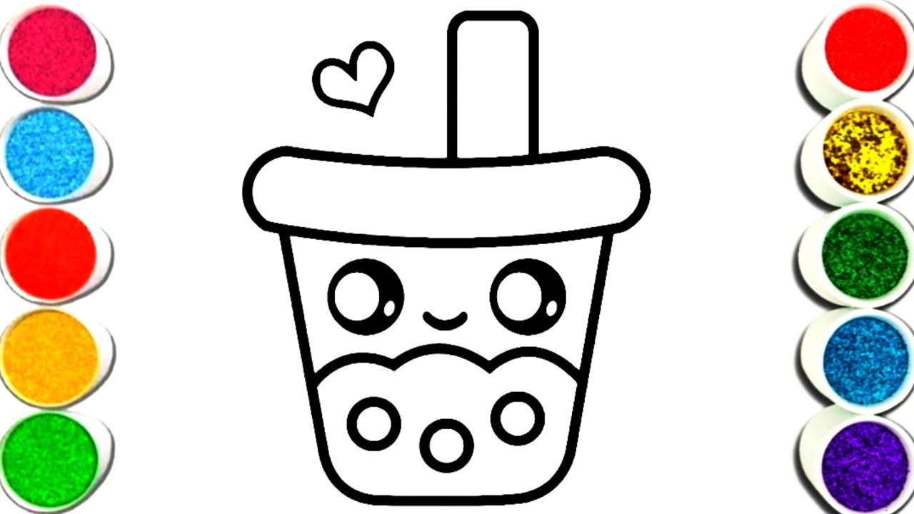 Learn to Draw a Cute Milk Tea for Kids and Toddlers - YouTube