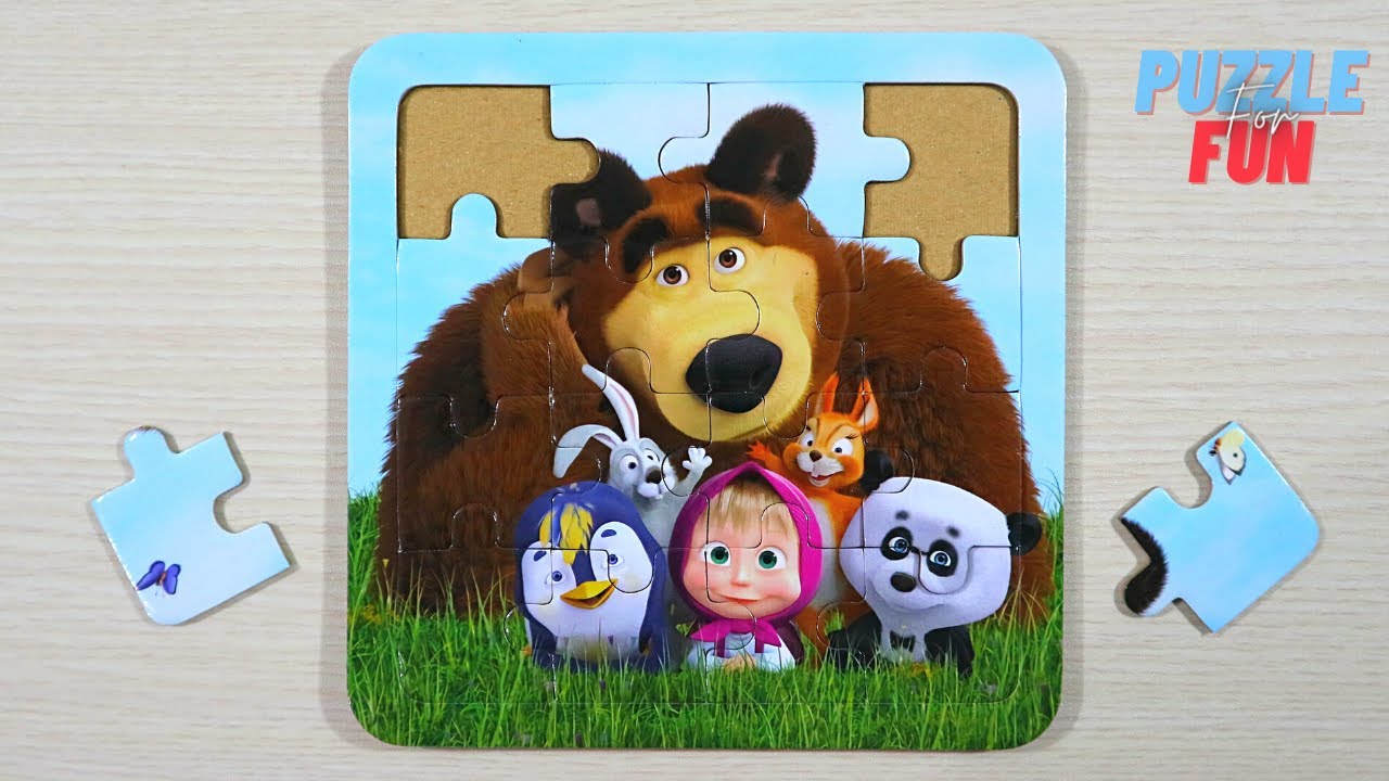 MASHA AND THE BEAR WITH FRIENDS | PUZZLE FOR FUN | HELLO BINBIN - YouTube
