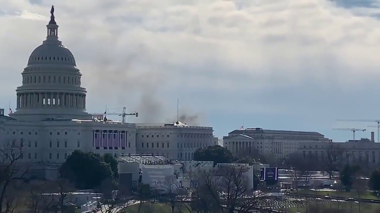 Smoke Rising Behind The US Capitol Building In Washington DC - YouTube