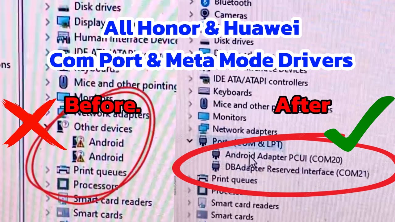 Huawei & Honor Meta Mode Drivers & Com Port Drivers Install Done X7A X6 ...