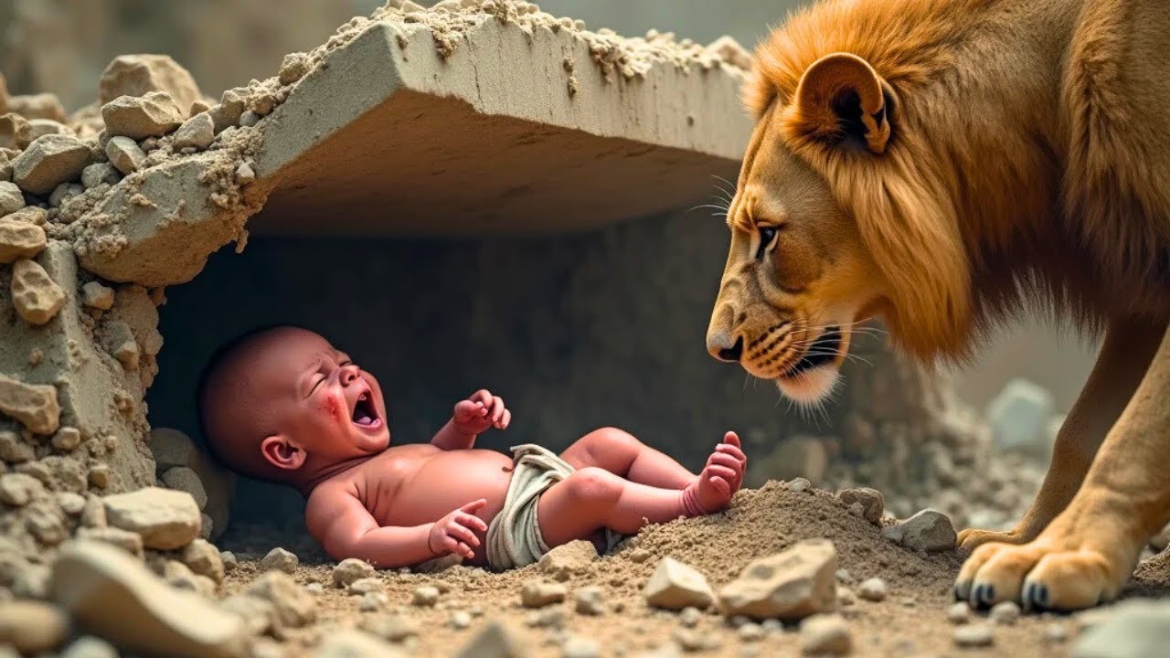 Lion Helped Rescue Baby Trapped After Earthquake. A Heroic Lion Rescue ...
