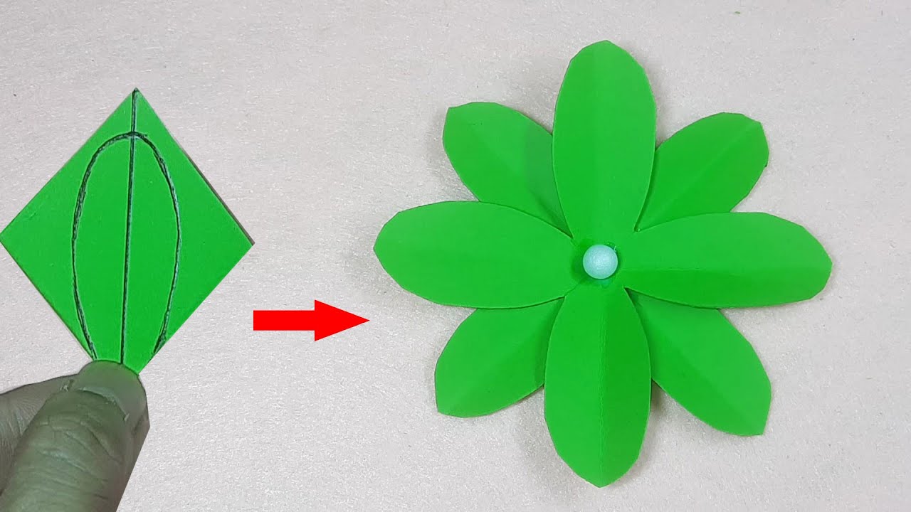 DIY Paper Flower Craft Easy | 4 Petal Paper Flower Easy Trick - YouTube