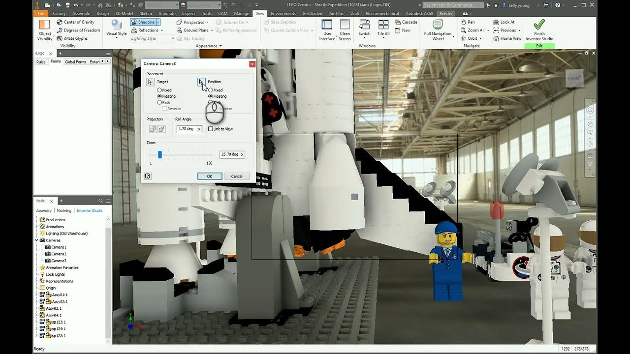 Inventor Studio Animating Camera To Follow Path - YouTube