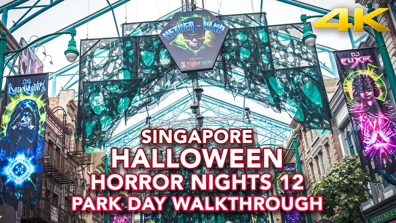 USS Halloween Horror Nights 12 Daytime Park Tour! Houses and zones ...