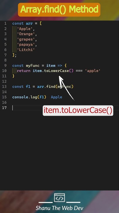 Javascript Array Find Method Javascript Js Array Arrayjavascript Youtube
