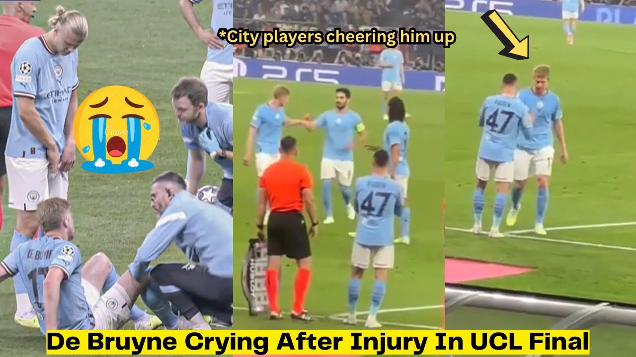 😭 De Bruyne Crying After Injury In Man City vs Inter Milan UCL Final ...