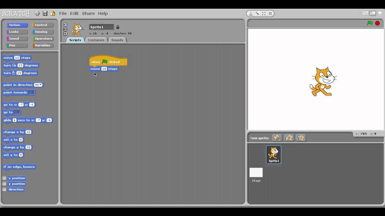 Scratch Tutorial 2: Your first script - YouTube