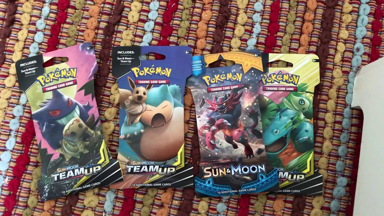 Opening 3 Team Up booster packs / 1 Sun and Moon base set - YouTube
