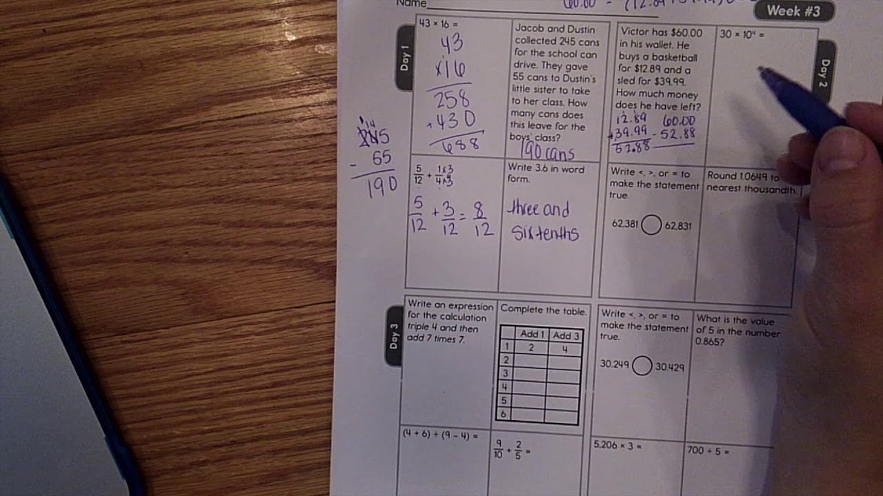 Math 4 Today Week 3 Answers - YouTube
