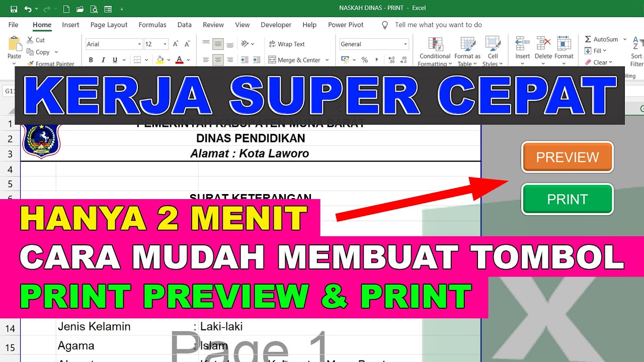 Cara Membuat Tombol Print dan Print Preview di Excel - YouTube Cara Membuat Tombol Print dan Print Preview di Excel - YouTube