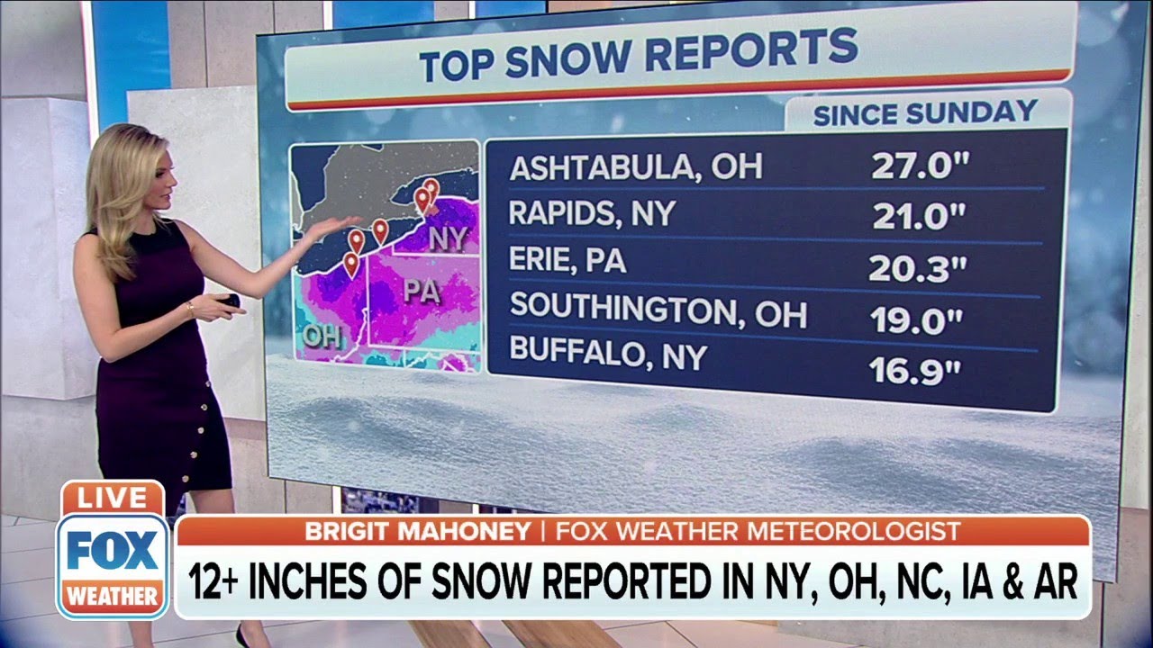 Winter Storm Brings 20 Inches of Snow To Areas of US - YouTube