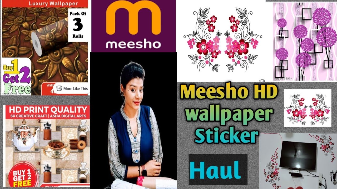 "MEESHO" Wallpaper Haul Rs 100 🌸 Wallpaper paper sticker by Meesho ...