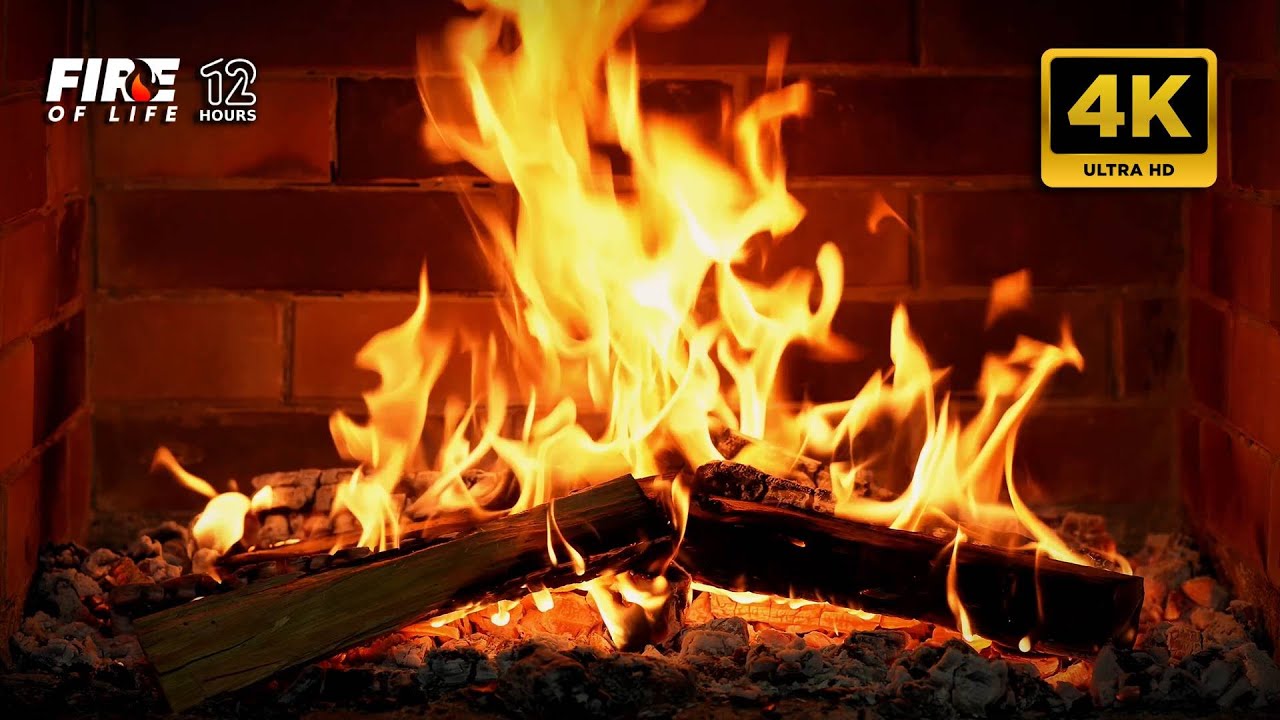 🔥 Fireplace 4K UHD! Cozy Fireplace Christmas with Crackling Fire Sounds ...