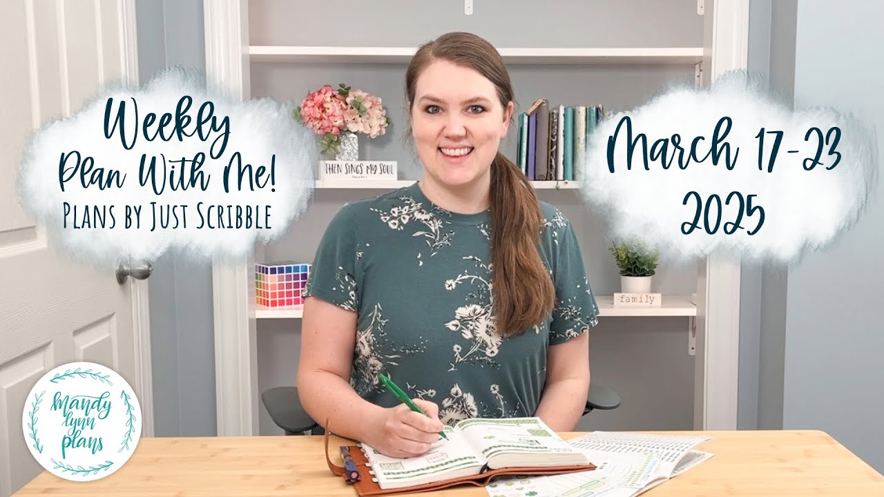 A5 Vertical Plans by Just Scribble Weekly Plan with Me || March 17-23 || Vintage Shamrocks - YouTube