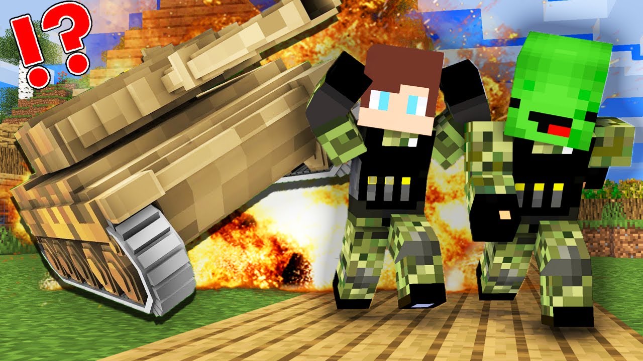 JJ and Mikey Became Military Soldier in Minecraft Challenge (Maizen ...