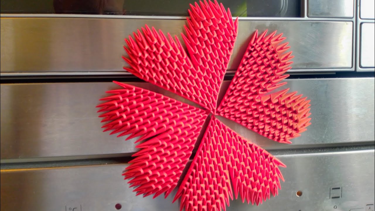 Herz mit Magnet für den Kühlschrank - Origami 3d - Bauanleitung ...