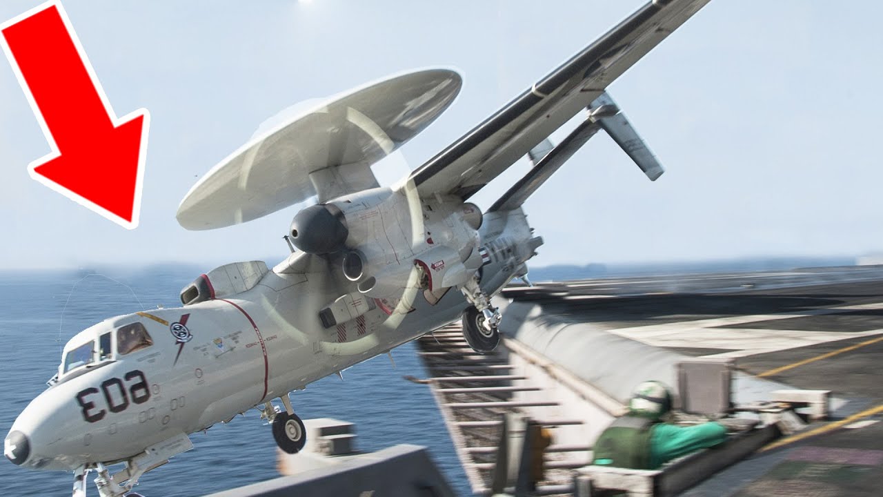 US Aircraft Almost Falls in Sea After Landing on Aircraft Carrier - YouTube
