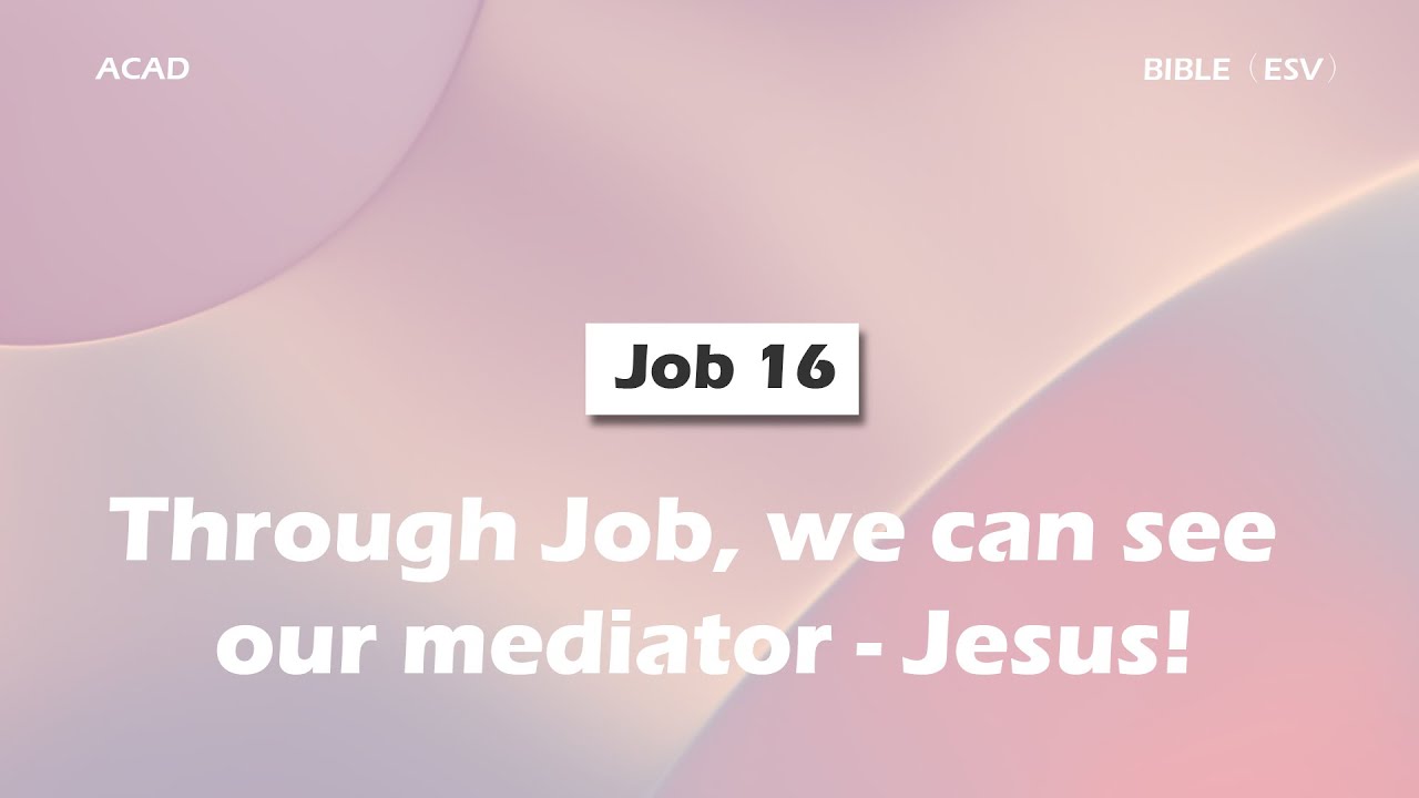 Job 16 】Through Job, we can see our mediator - Jesus! ｜ACAD Bible ...