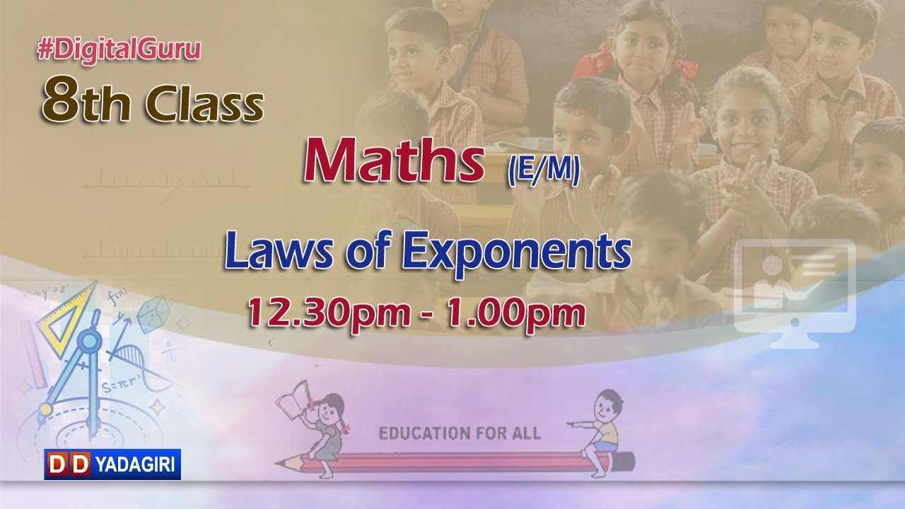 8th Class Maths (E/M) || Laws of Exponents || School Education ...