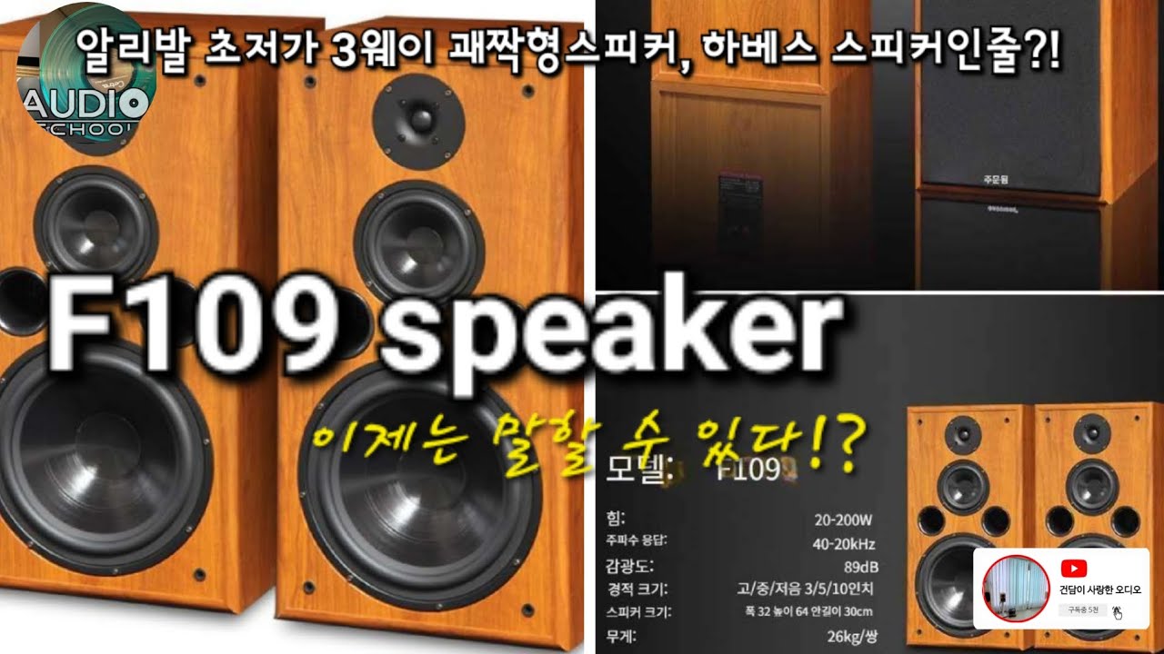 알리 F109, 백구?! 이 스피커는 호불호가 분명합니다?! #갓성비 #20만원대 #오디오스쿨 단독리뷰 - YouTube