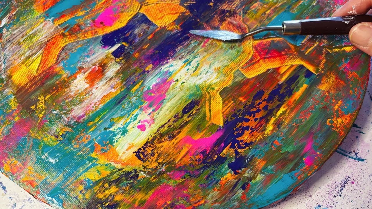 EASY Abstract Art For Acrylic On Canvas / Palette Knife Painting / Catalyst Wedge - YouTube