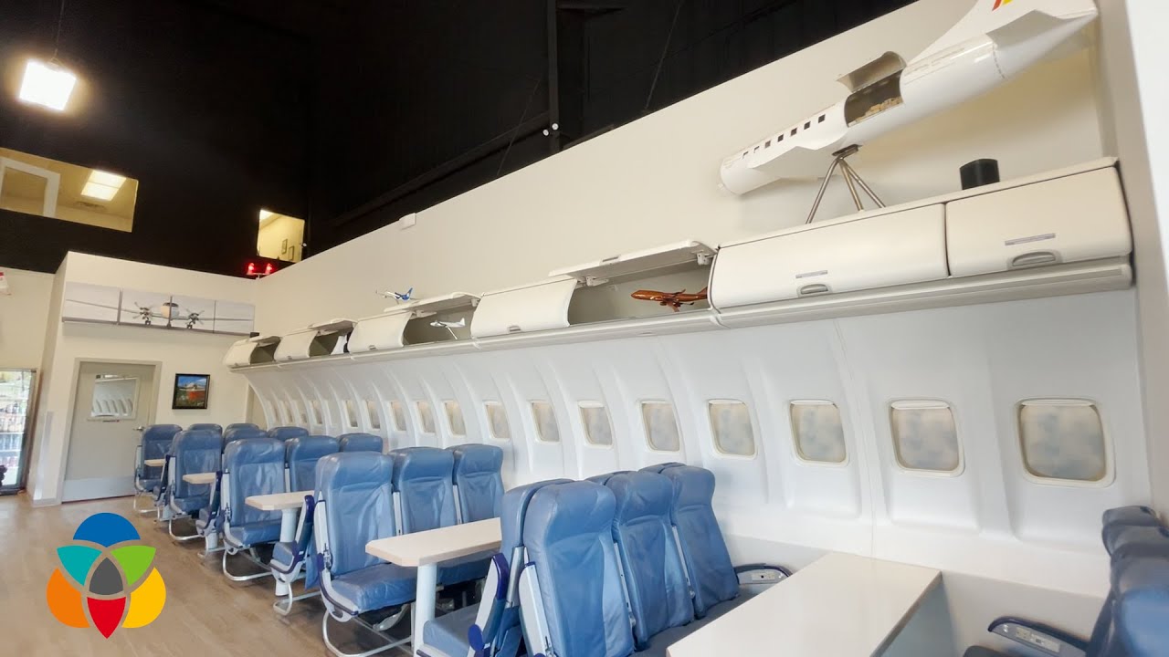 Plane themed cafe opens along Airport Way - YouTube