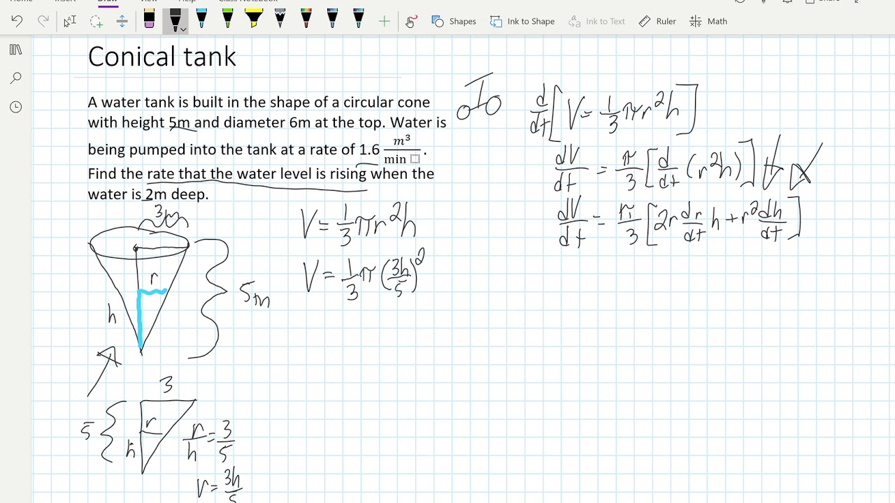 Math 31 Conical Tank - YouTube