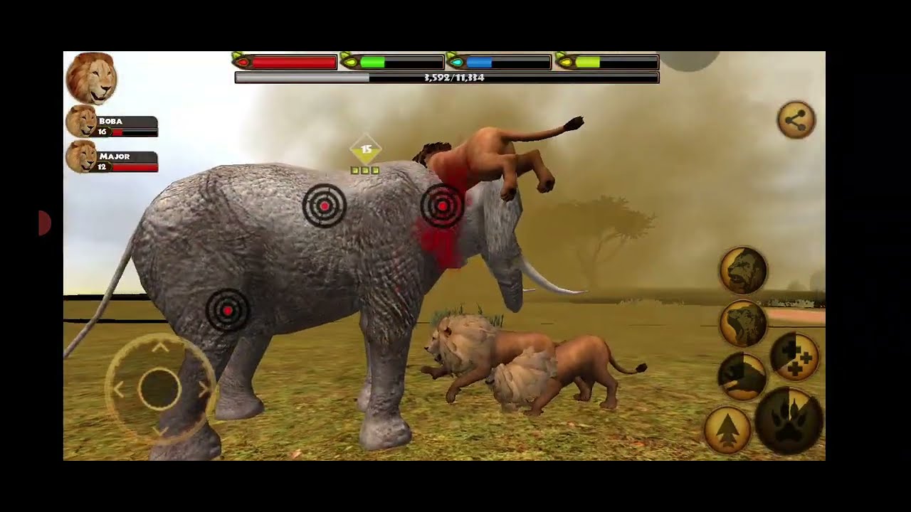 Male Lions hunt Elephant, Ultimate Lion Simulator - YouTube