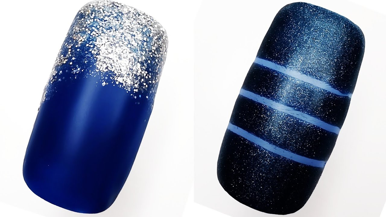 5 Easy Blue Nail Art Designs | Mini nail art compilation PART 2 | For ...