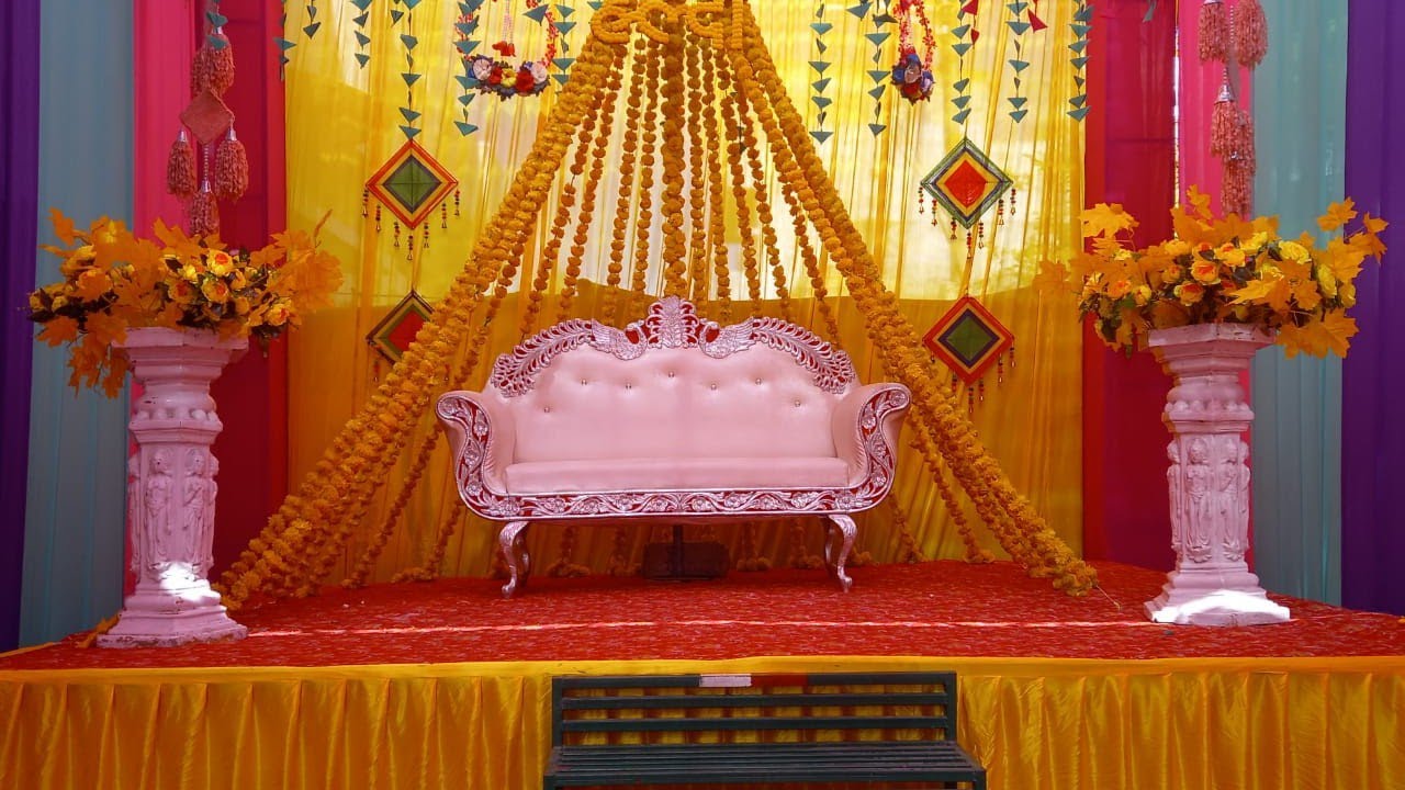 Haldi Program, Haldi Decoration, Marriage Decoration, Sadi Tent ...