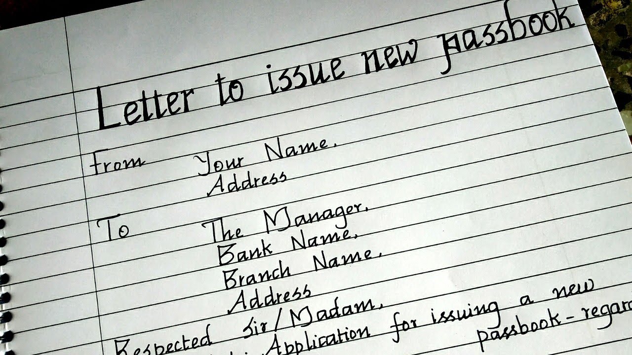 Letter To Issue New Passbook letter To Bank letter Writing In English letter-to-issue-new-passbook-letter-to-bank-letter-writing-in-english
