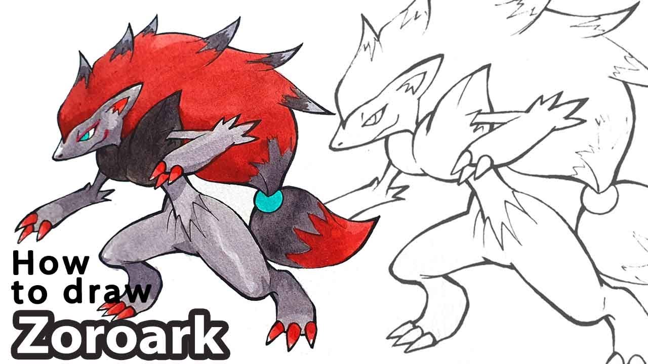 How to draw Zoroark from Pokémon - YouTube