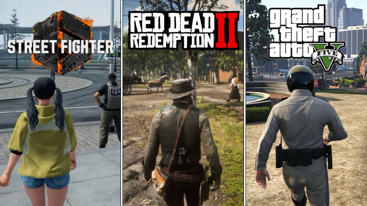 Starting Fights With NPC's Pt. 2 - RDR2 Vs Street Fighter 6 Vs GTA 5 ...