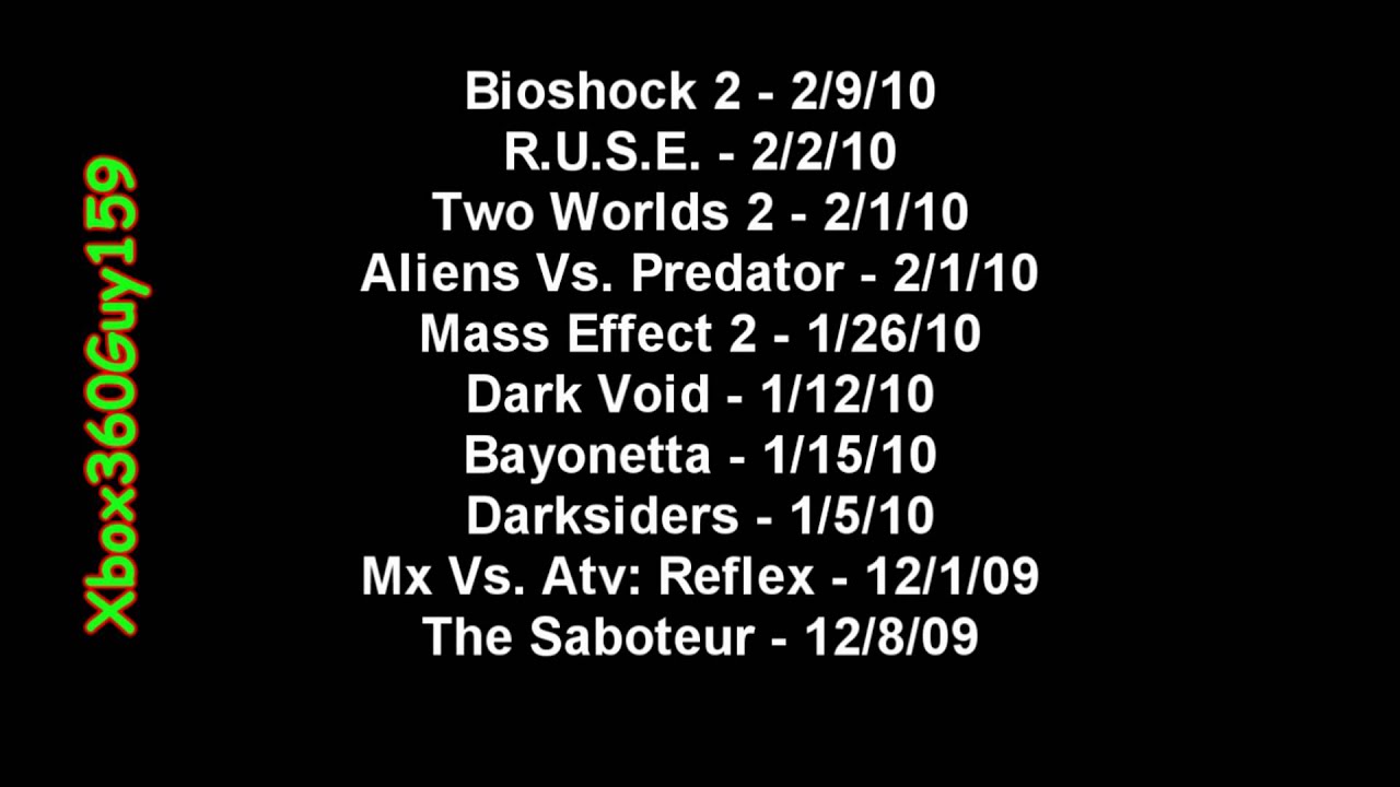 All Upcoming Games this Year for Xbox 360 - YouTube