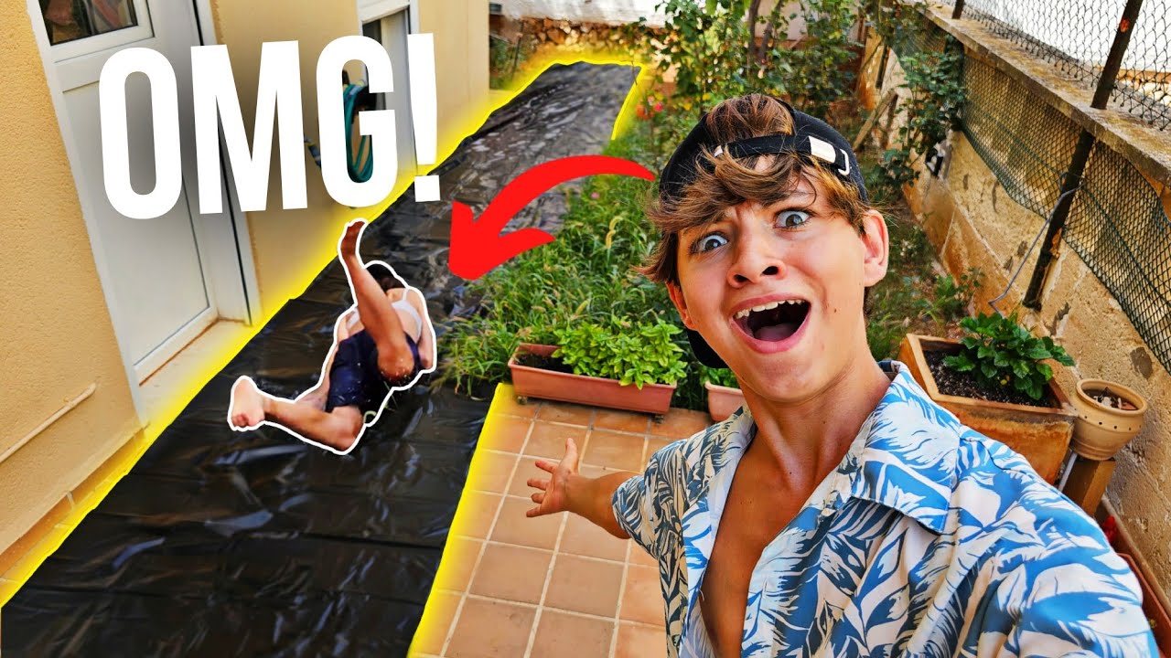 Hice Un Tobogán Resbaladizo Gigante *Acaba mal* - YouTube