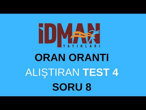 Oran-Orantı Alıştıran Testler-4 soru 8 #İDMANYAYINLARI #yks2027 #oranorantı