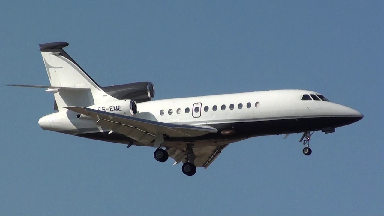 Private Dassault Falcon 900EX CS-EME Landing Malaga LEMG - YouTube