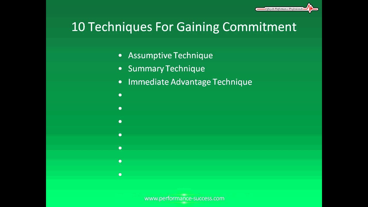 10 Techniques For Getting a Sales Commitment - YouTube
